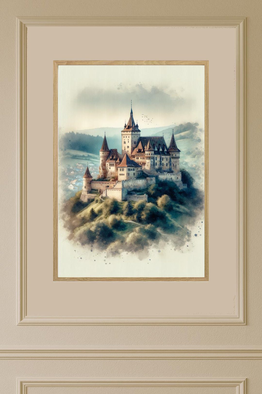 Castle Bran Watercolor Poster Print - Stunning Travel Wall Art for ...