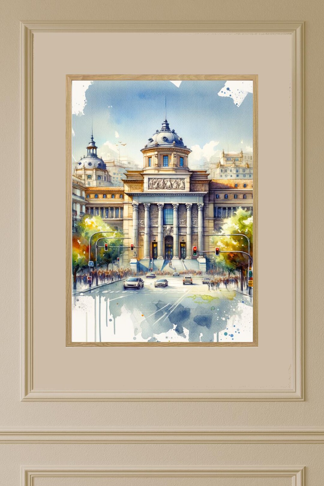 Watercolor Poster Print of Prado Museum, Madrid - Stylish Wall Art ...