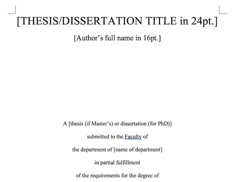 Dissertation Template (MS Word) - Etsy