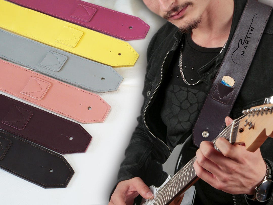 Custom Leather Guitar Strap, Personalized Strap for Acoustic Electric ...