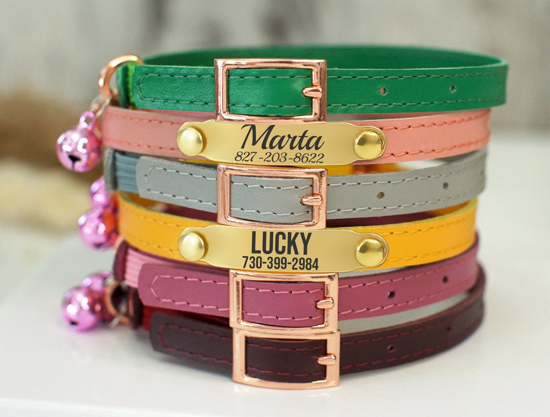 Custom Cat Collar With Elastic Strap & Classic Buckle, Personalized Cat ...