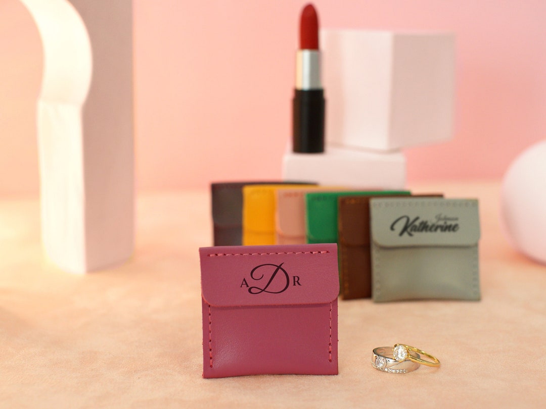 Leather Ring Case, Personalized Ring Holder, Gifts for Her, Custom Ring ...