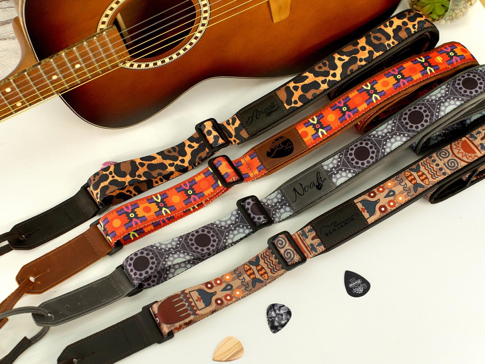 Personalized Wide Guitar Strap, Custom Guitar Straps - 6 Unique ...