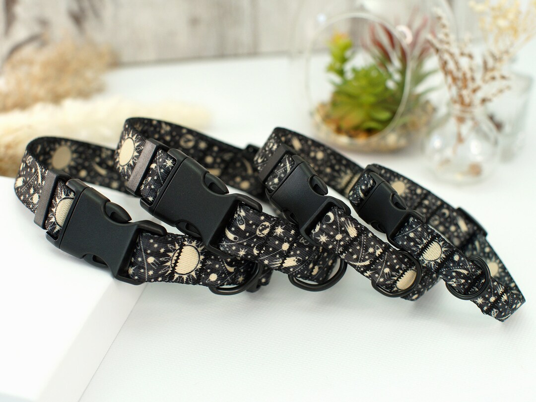 Space Patterned Pet Collars for Small Medium Large Dogs, Engraved Dog ...