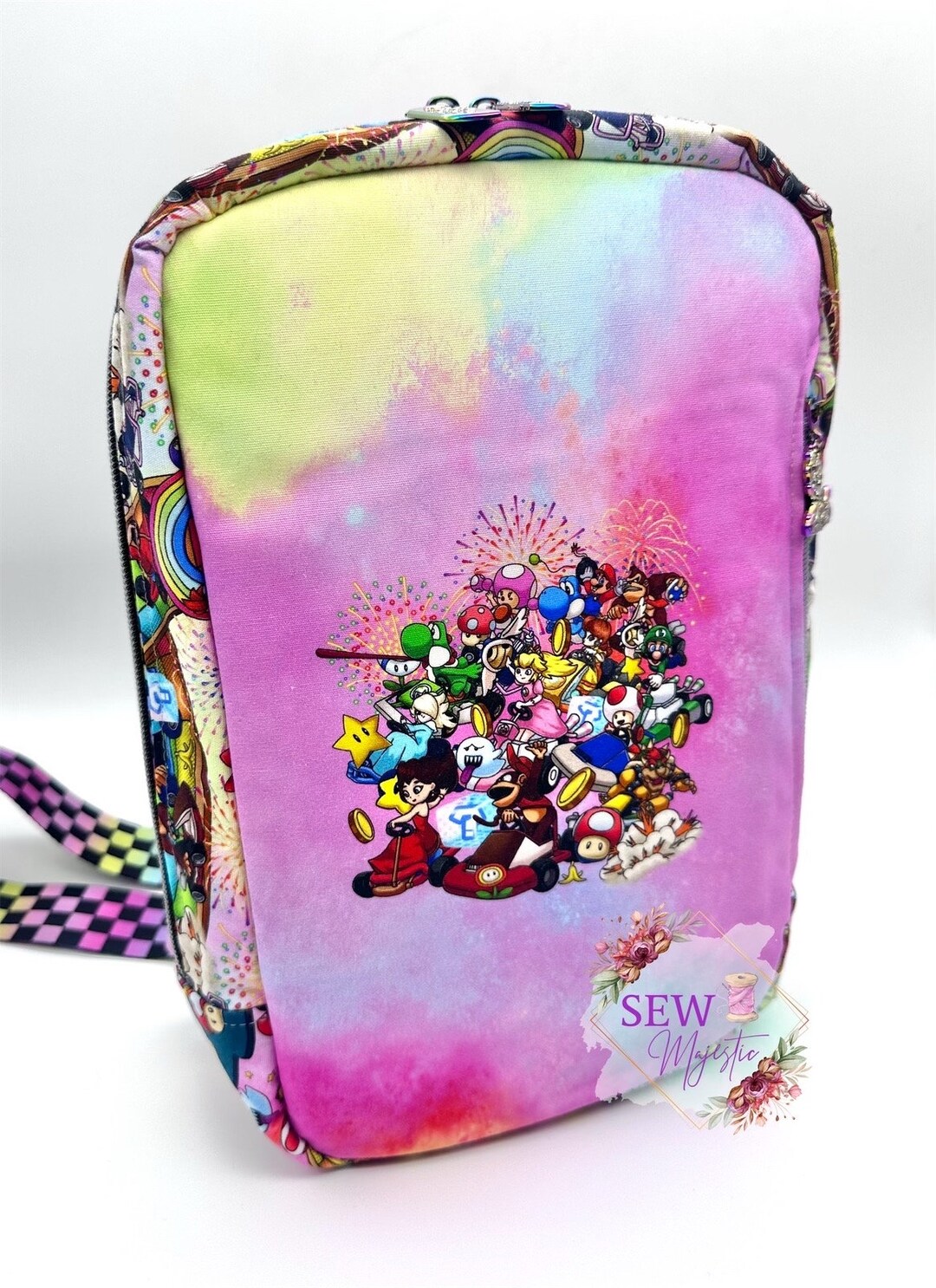 Video Game Sling Bag, Custom Fabric Backpack, Gift for Girls, Girl ...