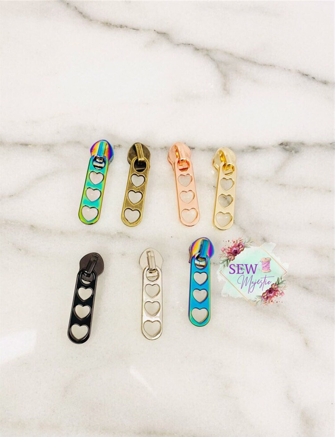 Triple Love Heart Size 5 Zipper Pulls for Nylon Zippers - Etsy