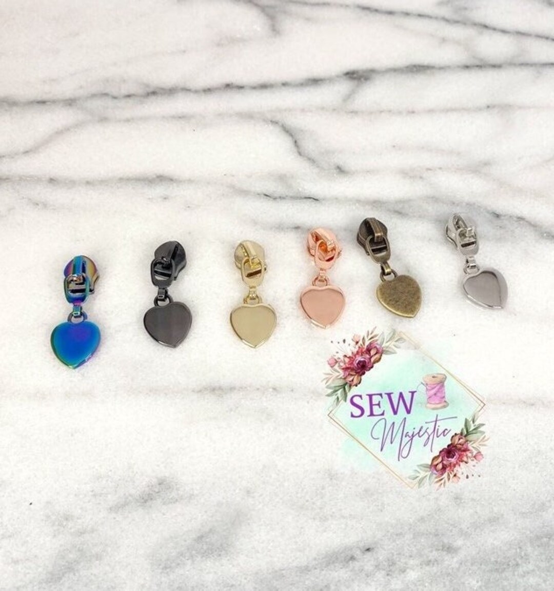 Heart Zipper Pull for Nylon Zipper Size #5, Zipper Pull, Heart Zipper ...