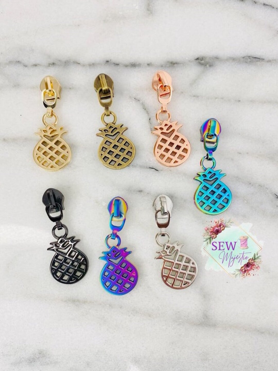 Pineapple Size #5 Zipper Pull for Nylon Zipper Tape, Zipper Pull, Size ...