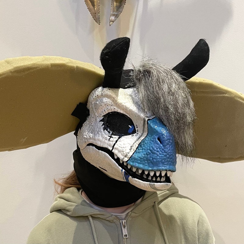 Dino Mask Hood - Etsy