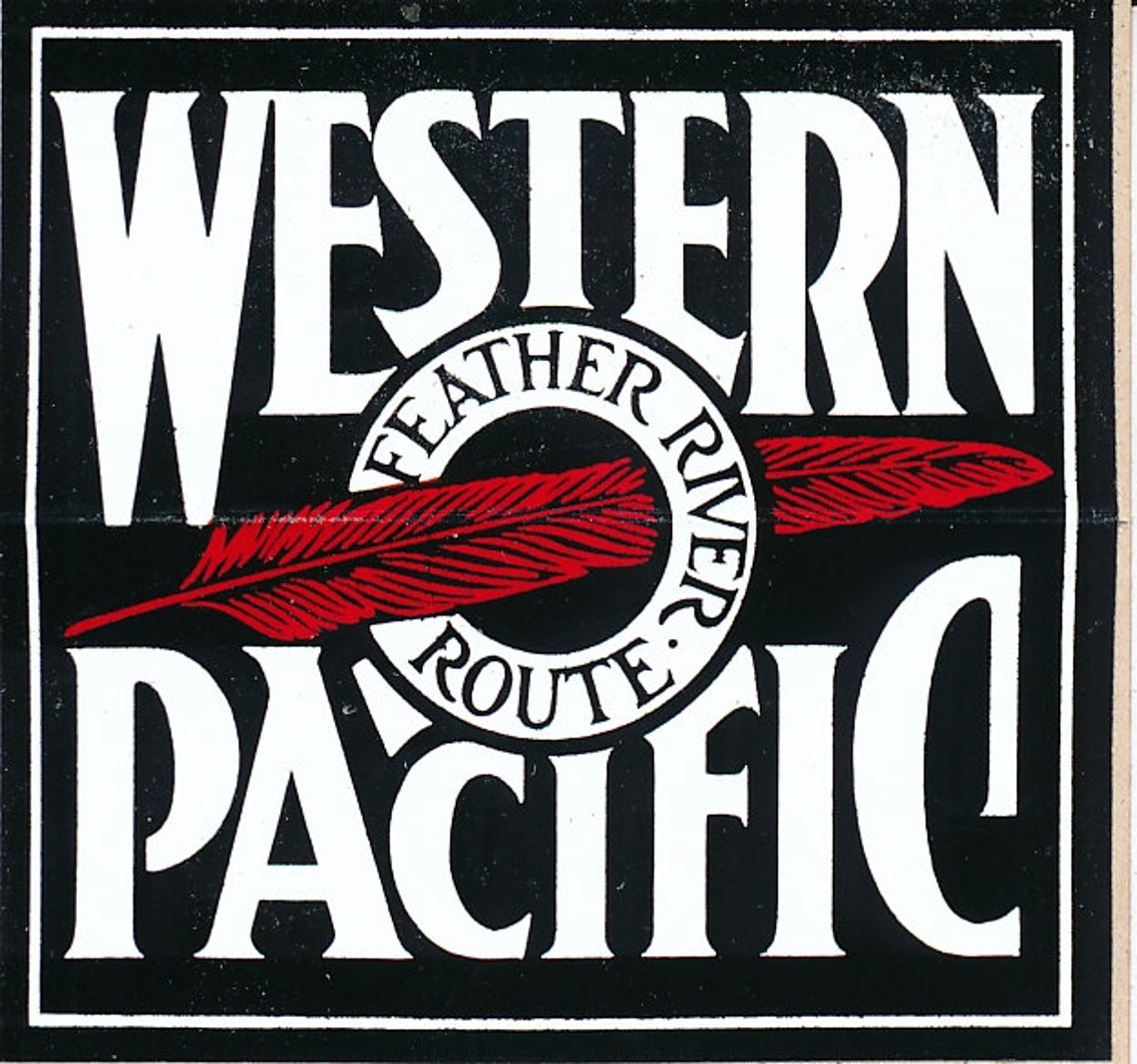 Western Pacific Railroad Logo Vinyl Peal off Back Side Stickers Size of ...