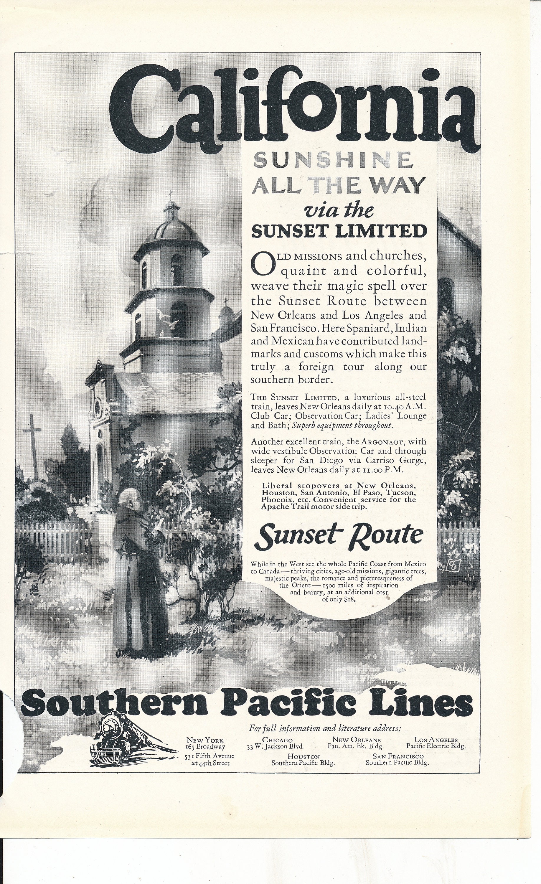 Vintage Southern Pacific Railroad 4 Magazine Print Ads From 1920's and ...