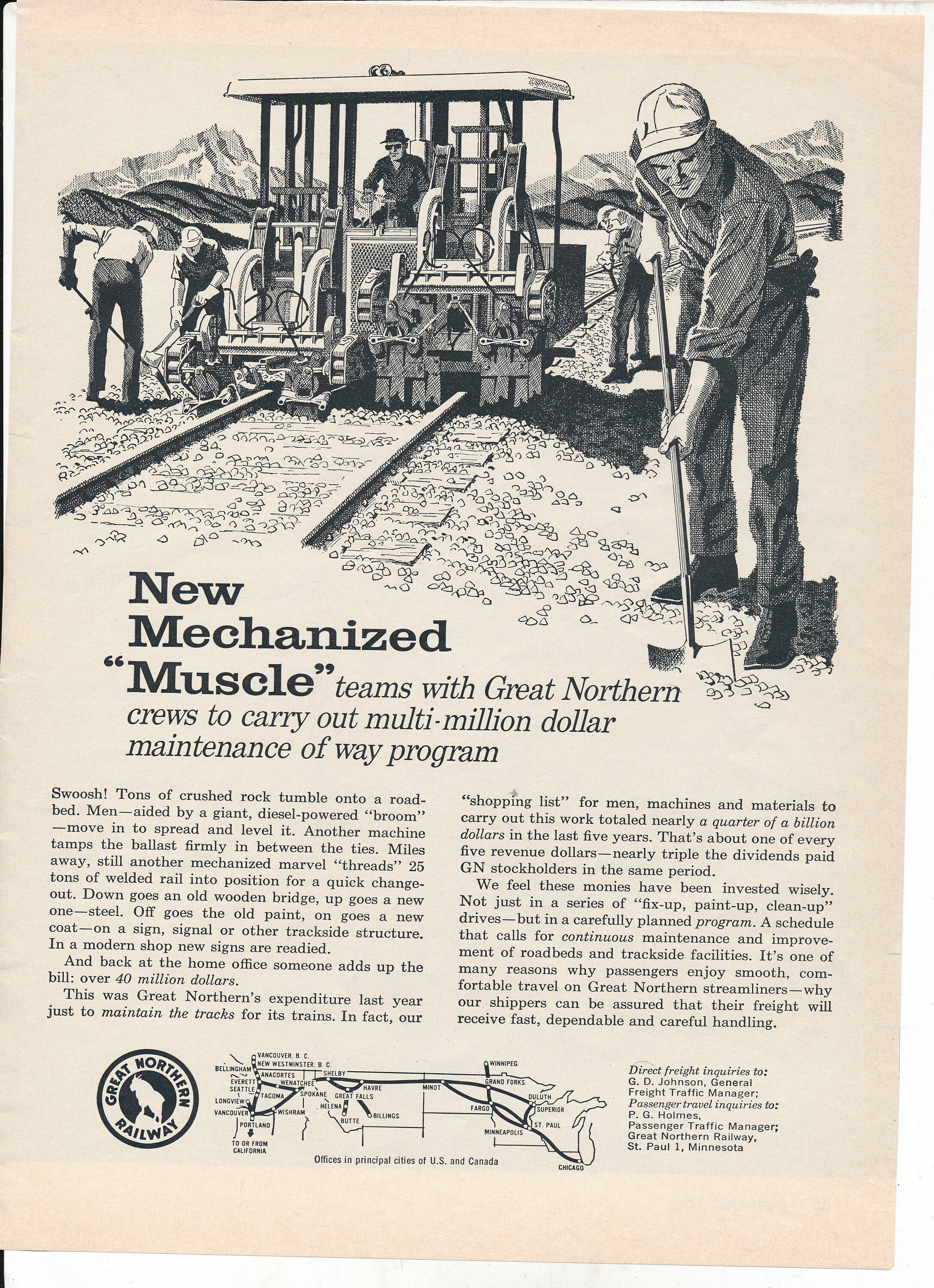 Great Northern Railway 2 Rare Print Ads From the 1960's - Etsy