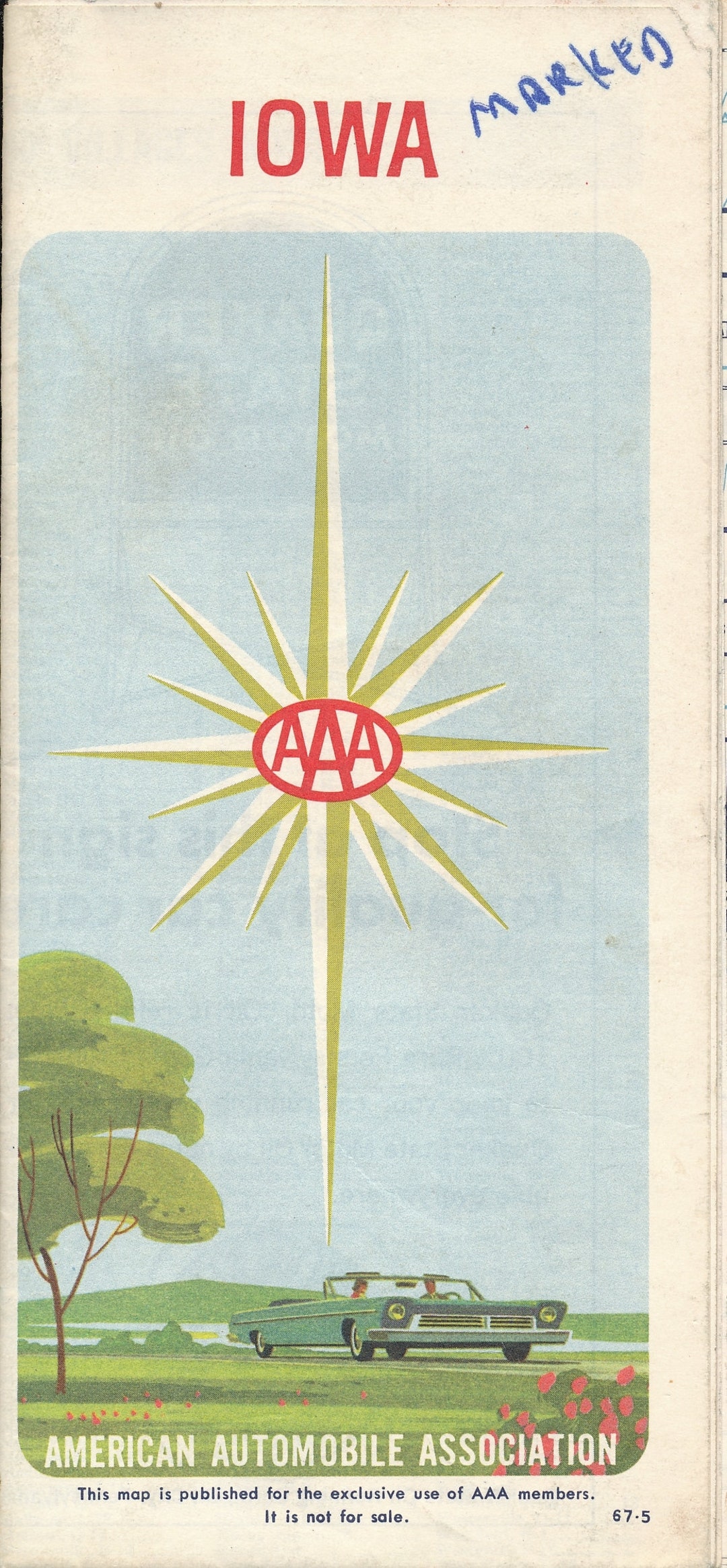 Vintage 1967 AAA Illinois State Road Map Travel Trip Information Route ...