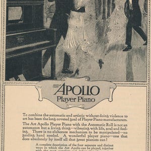 Melville Clark Apollo Player Piano Company Magazine Print Ad's Lot of 2 ...