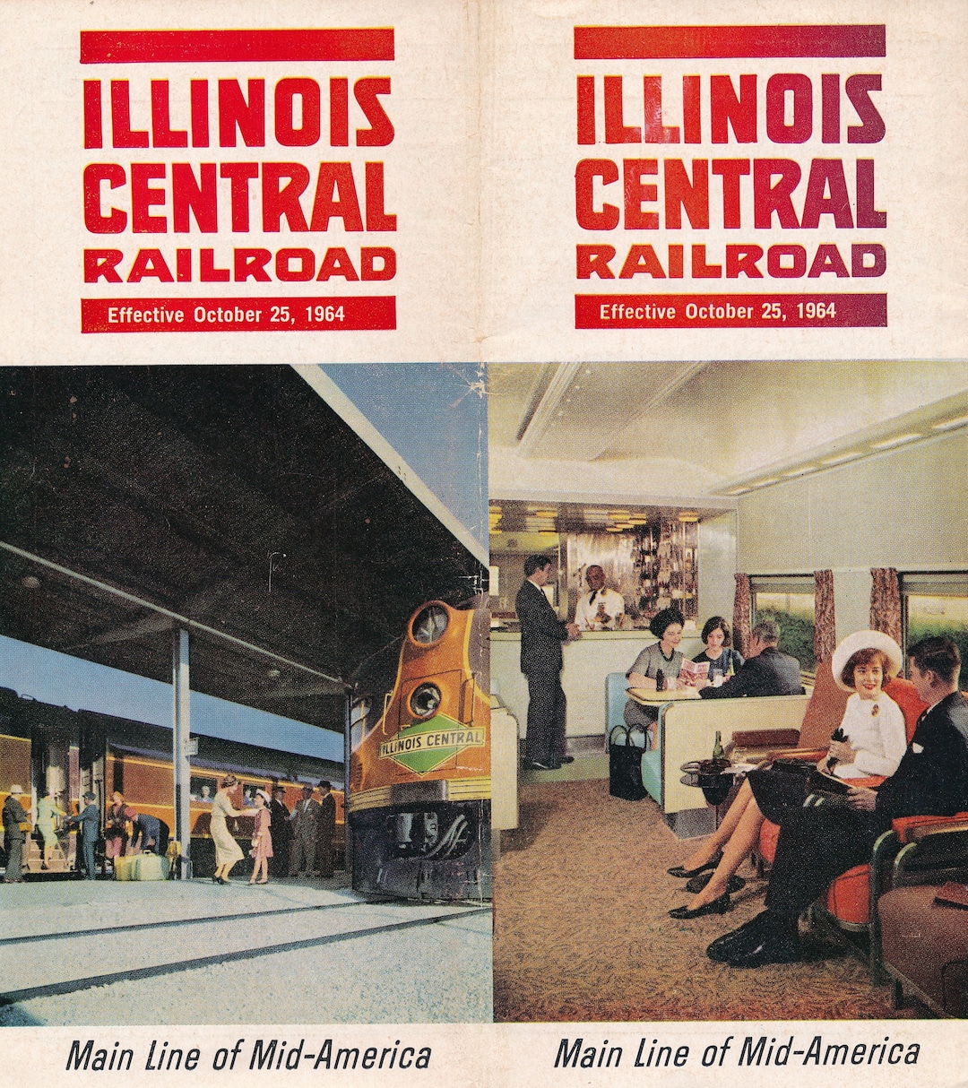 Illinois Central Railroad Public Timetable October 25, 1964 - Etsy