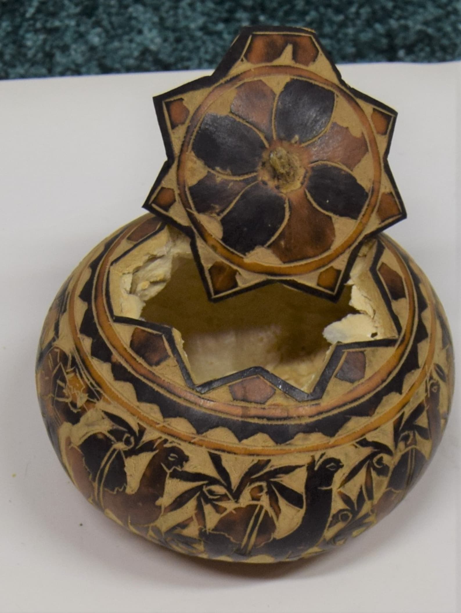 Hand Carved Peruvian Gourd 4.5 X 3 - Etsy