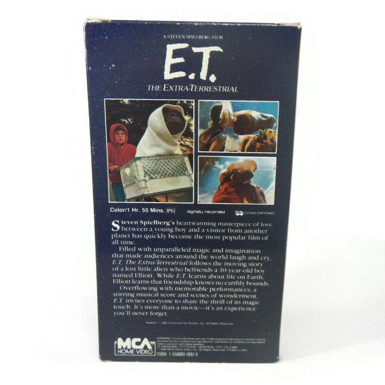 VHS E.T. the Extra - Terrestrial 1982 - Etsy