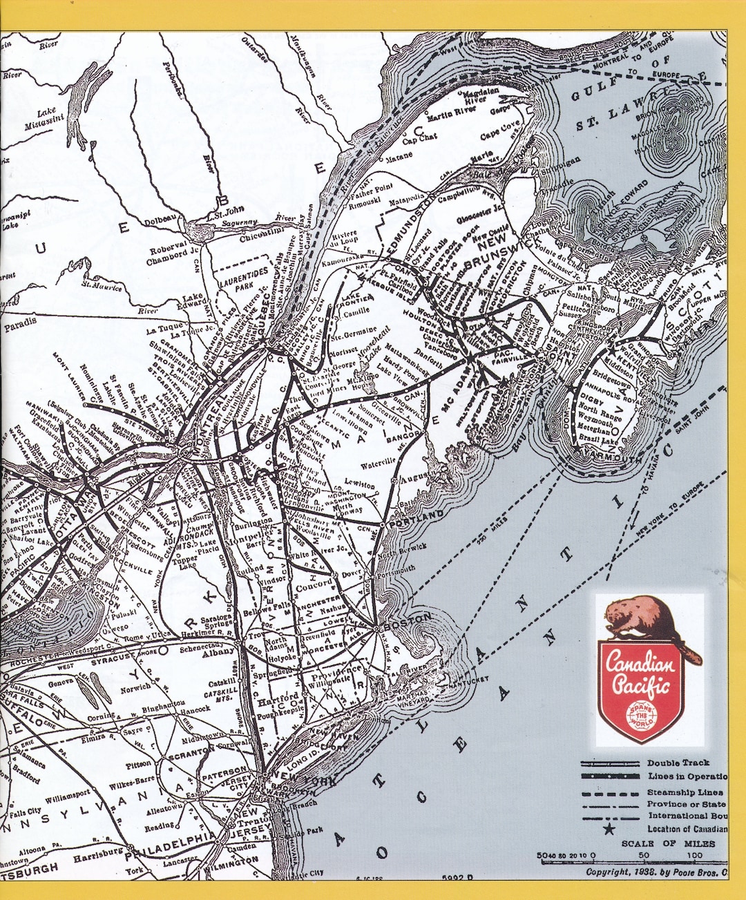 Rail Map of Canada One Side Canadian Pacific and the Other Side ...