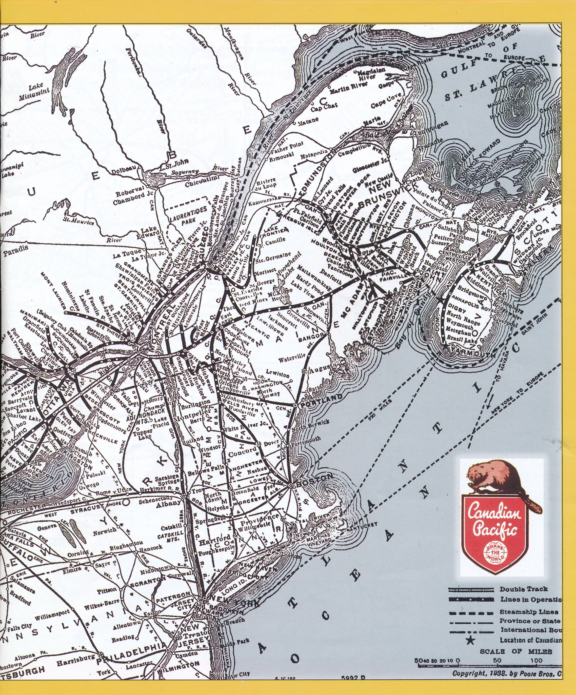 Rail Map of Canada One Side Canadian Pacific and the Other Side ...