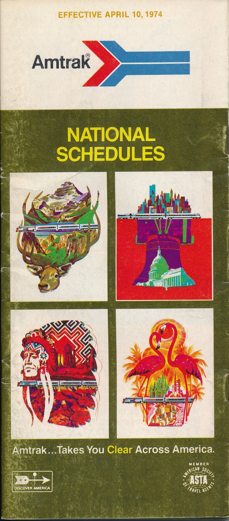 Amtrak National Timetable Lot of 5: October 28, 1973, November 30, 1975 ...