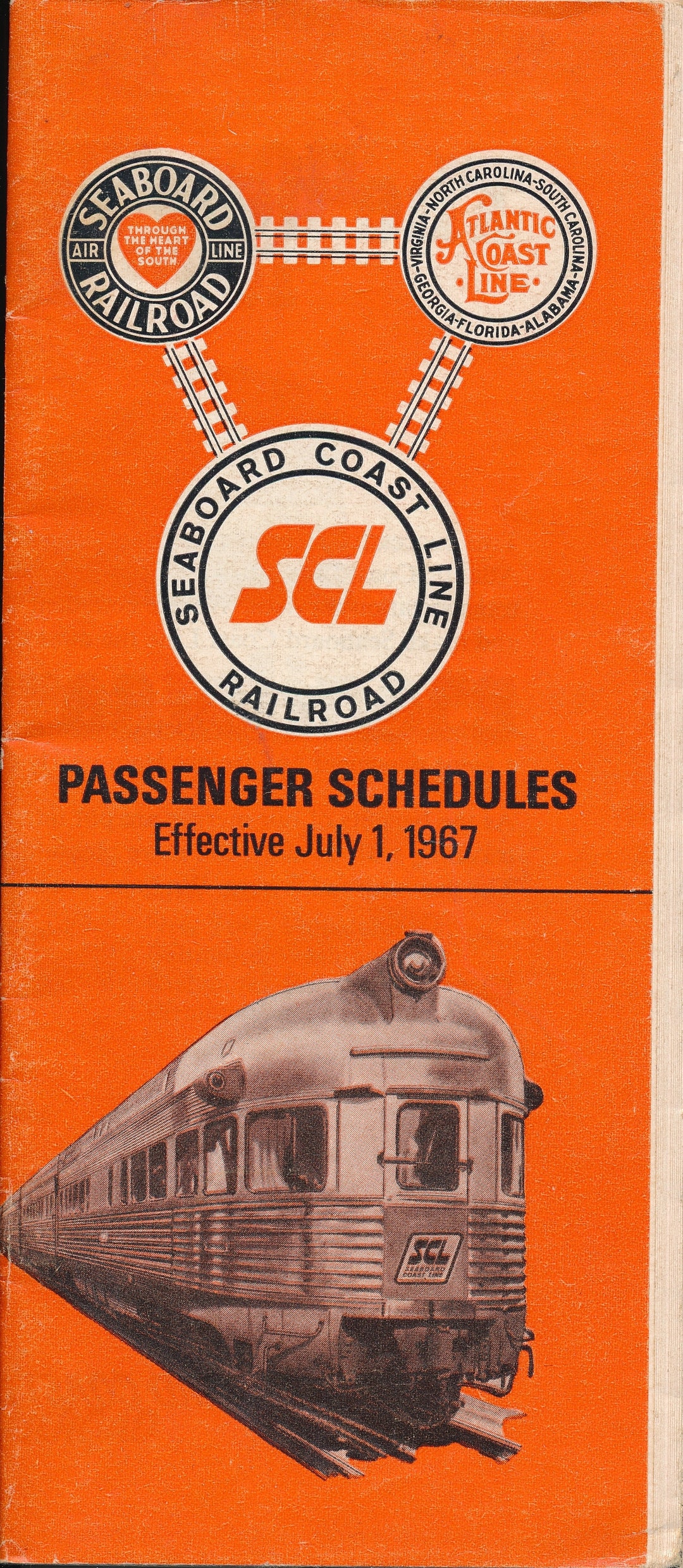 Seaboard Coast Line Railroad Public Timetable July 1, 1967 - Etsy