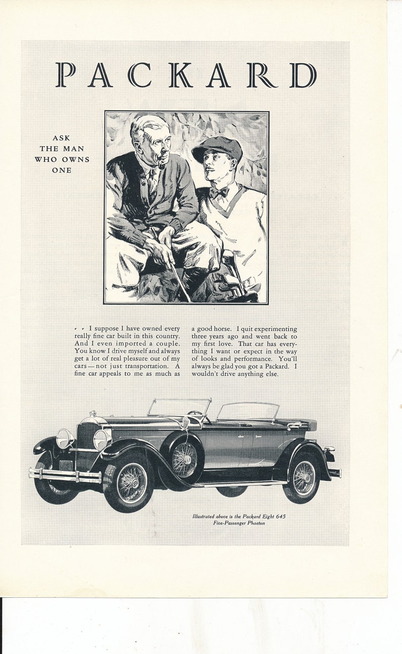 4 Vintage Packard Print Ads From the 1920's - Etsy