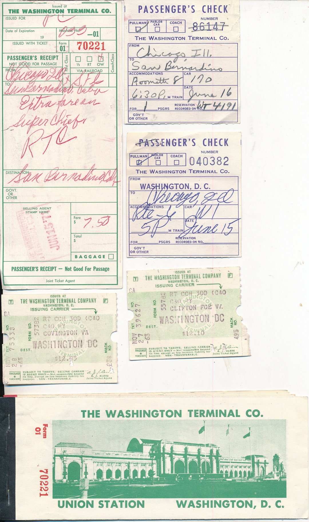 The Washington Terminal Company Lot of 6 Tickets - Etsy