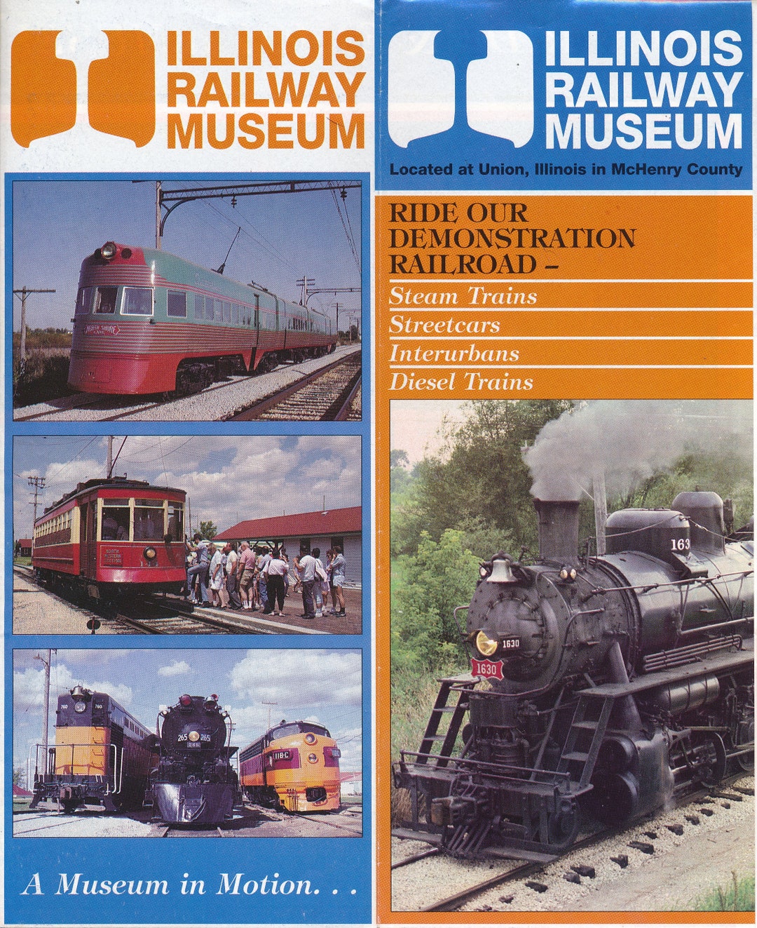 Illinois Railway Museum Lot of 2 Brochures - Etsy