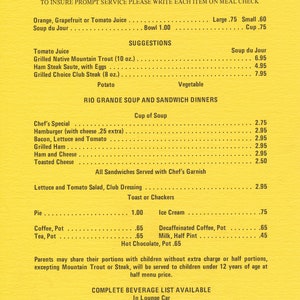 Rio Grande Zephyr Grill Breakfast, Lunch and Dinner Menus Lot of 3 - Etsy