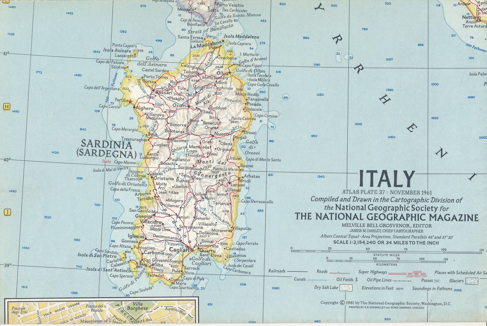 National Geographic Maps: Greece and the Aegean 1958 and Italy 1961 - Etsy