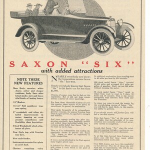 4 Vintage Print Ads for Saxon Motor Car Corp for 1900's and 1910's - Etsy