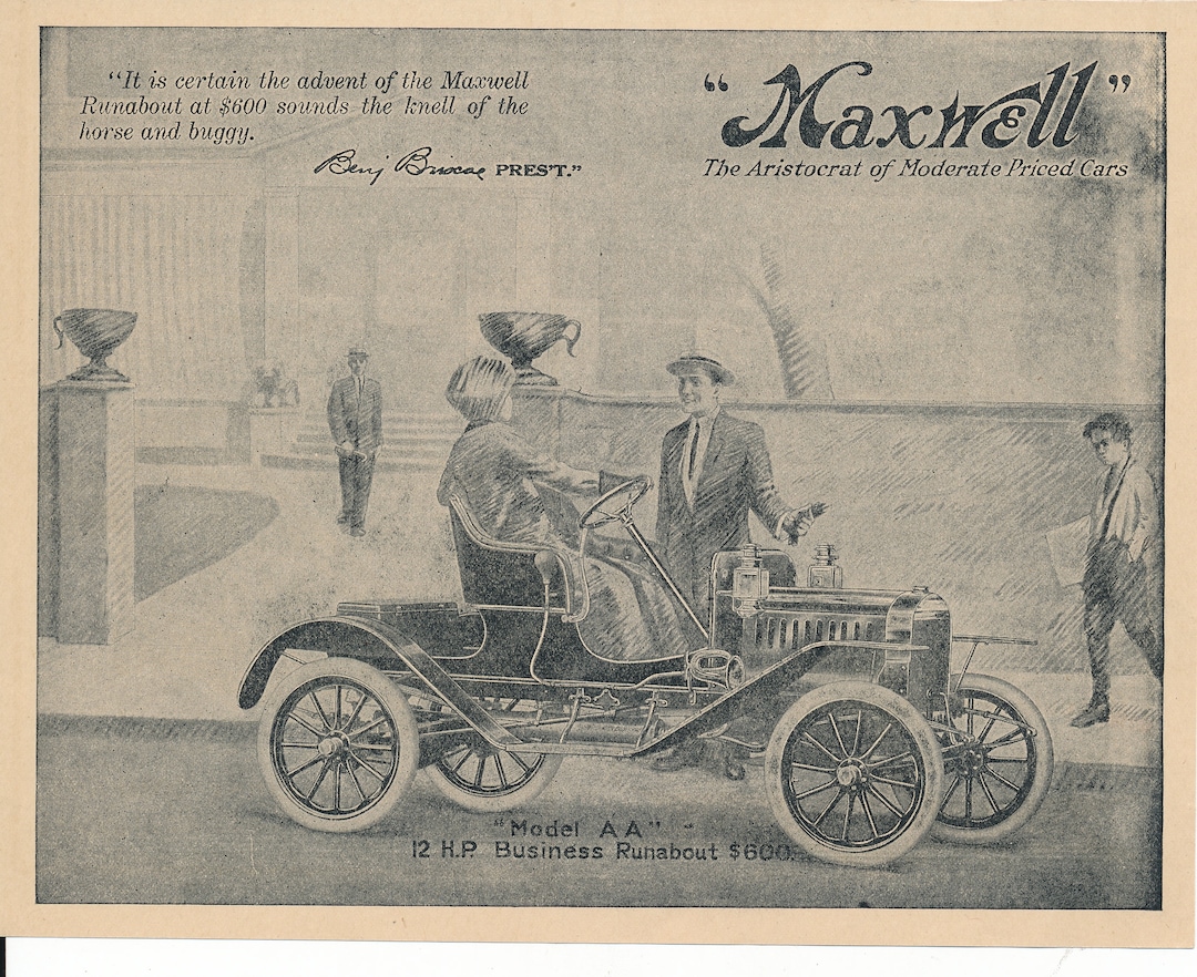 Maxwell Cars Vintage Print Ad 1900's - Etsy