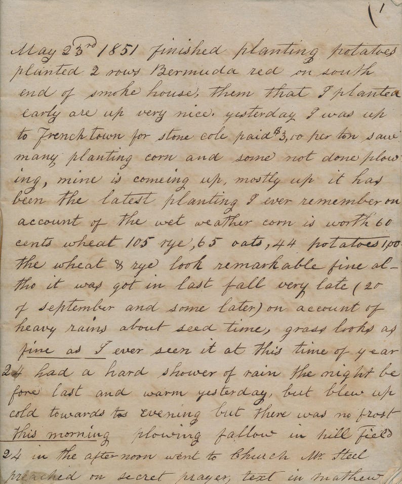 Diary Dating May 25, 1851 to May 18, 1855 25 Pages - Etsy UK