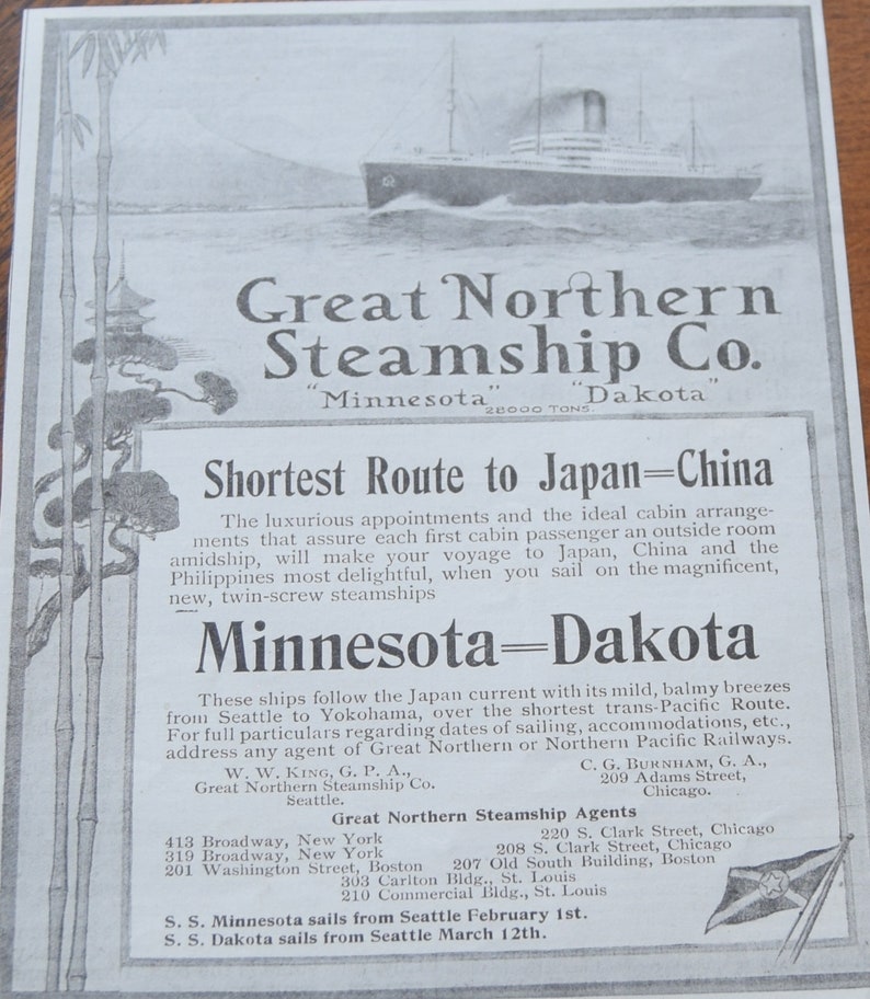 Shipping Ads: Vintage Magazine Print Ad's 1900's Lot of 3 Ships - Etsy