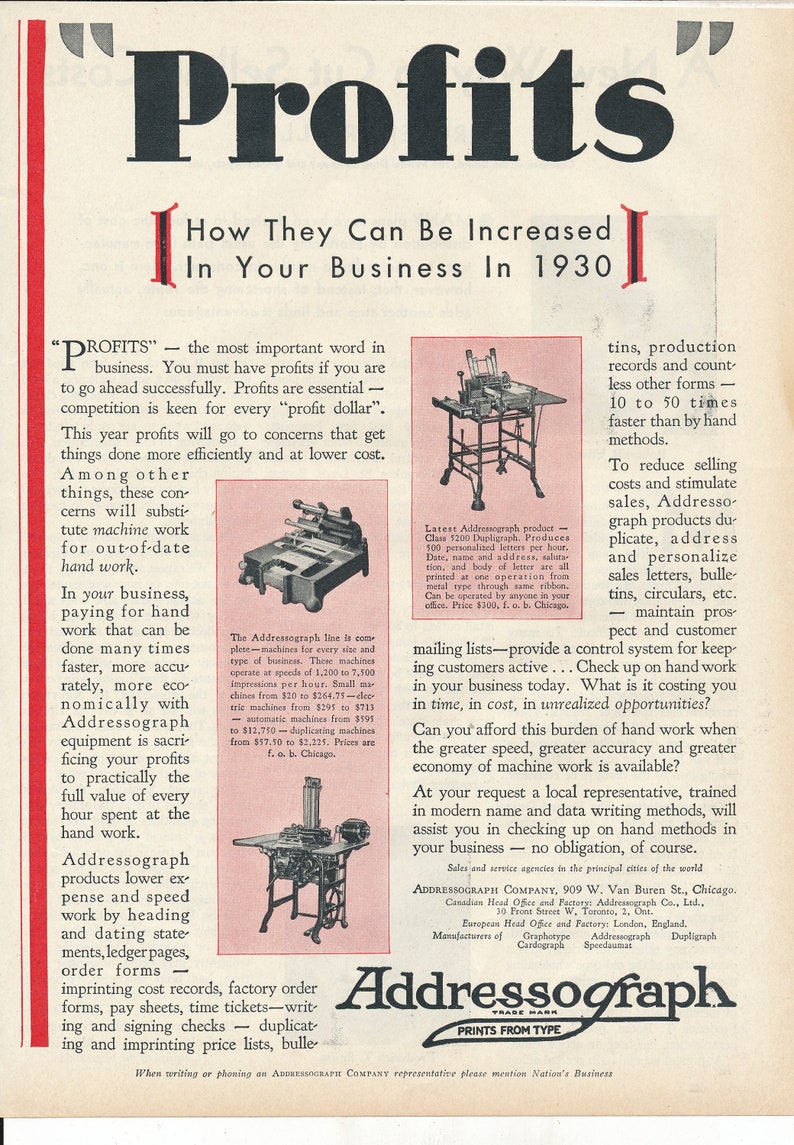 10 Vintage Antique Magazine Ads for Office Machines 1890's - Etsy