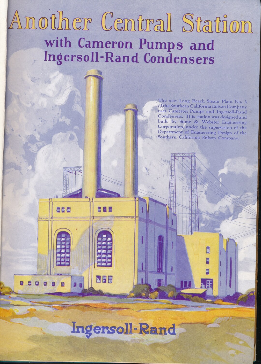 Ingersoll-rand Booklet on Modern Central Stations Fifth Section Dated ...