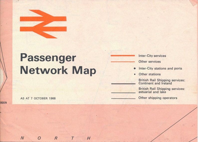 Passenger Network Map - October 1968 - British Railways Approximate ...