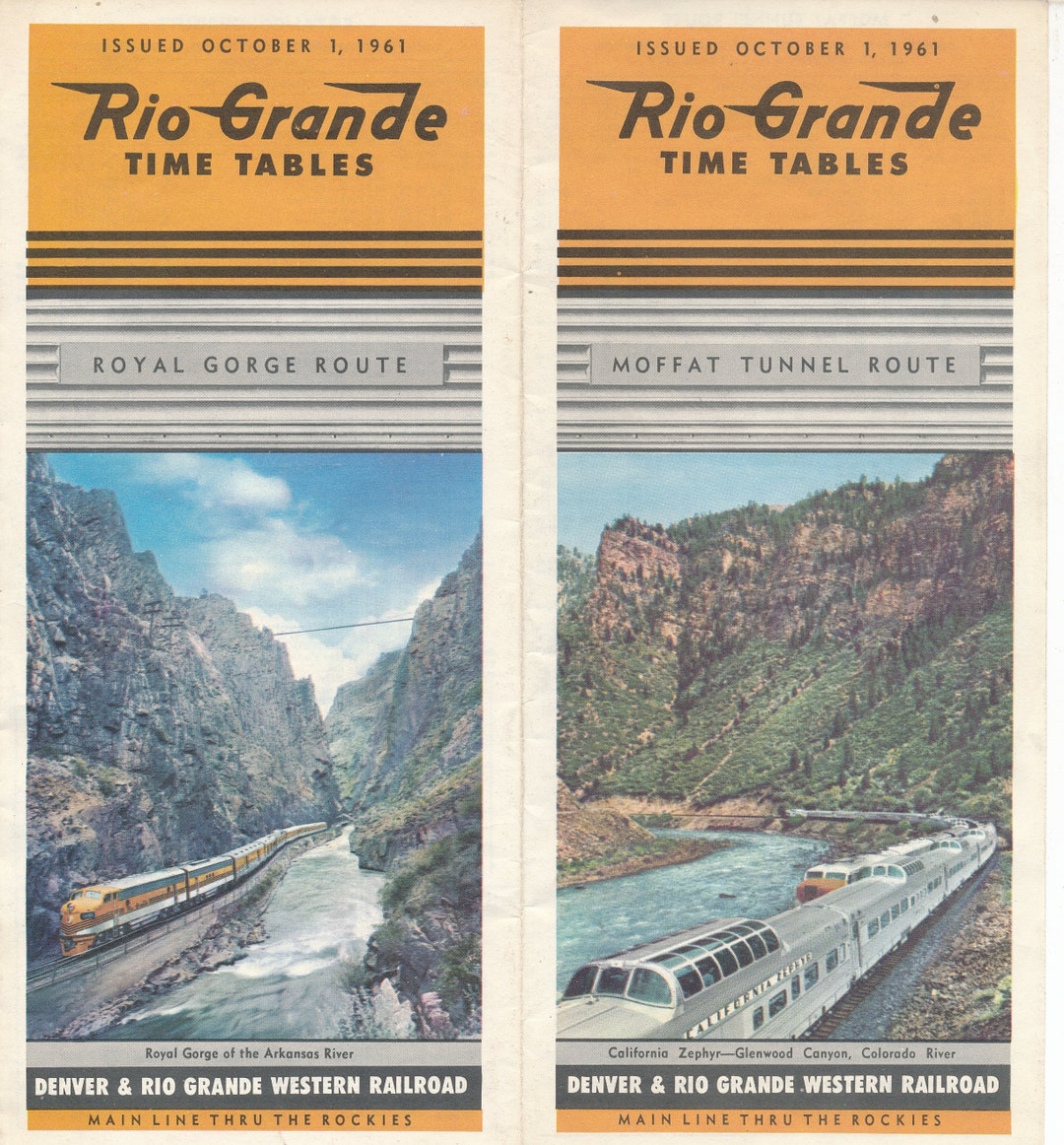 Denver and Rio Grande Western Railroad Public Timetable October 1, 1961 ...