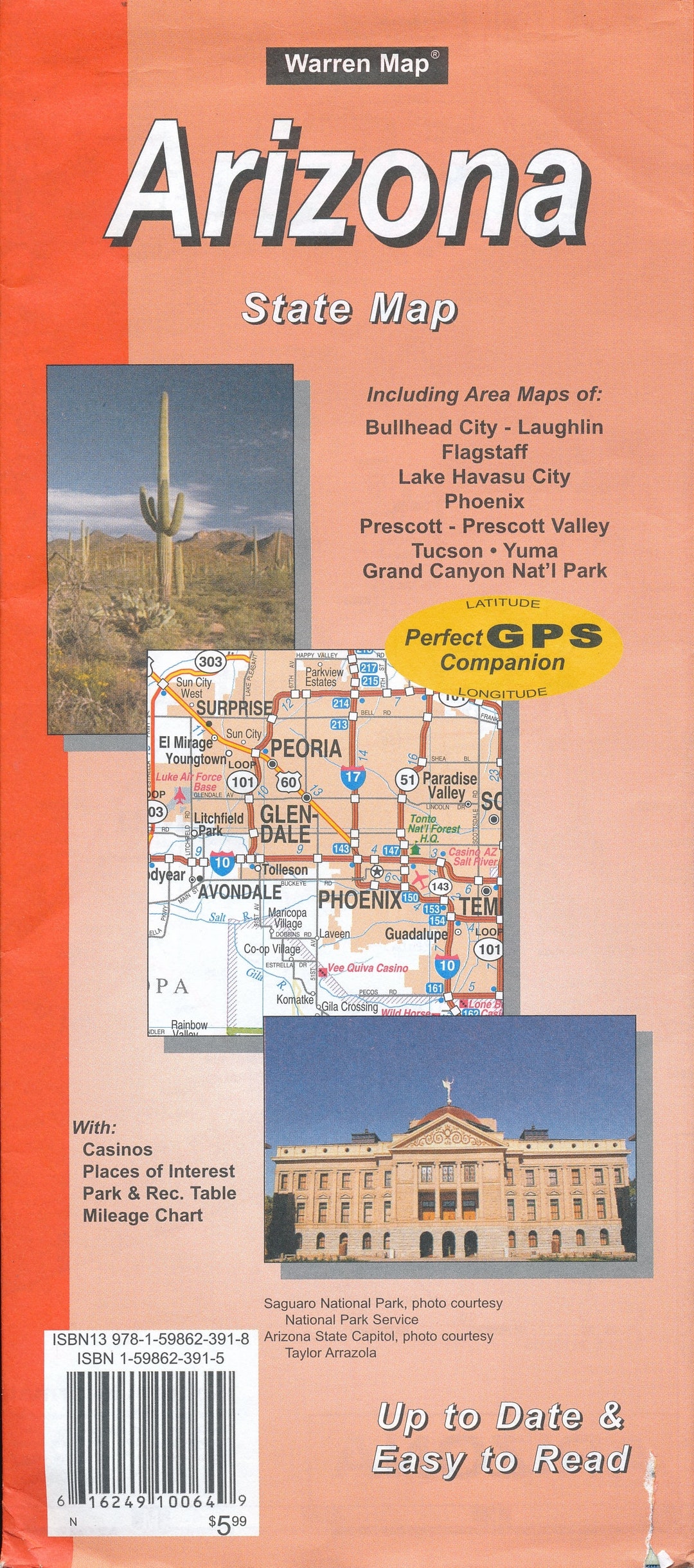 Warren Map Arizona State Map 2014 Brand New - Etsy
