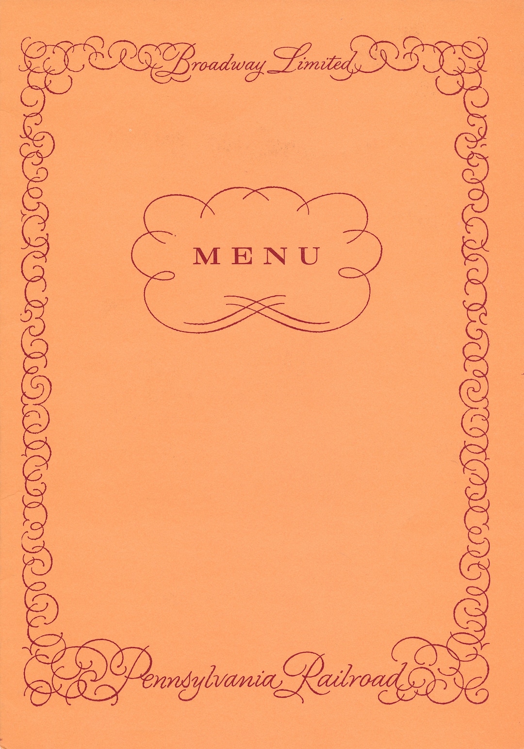 Dining Car Menu: Pennsylvania Railroad Broadway Limited Dinner Menu - Etsy