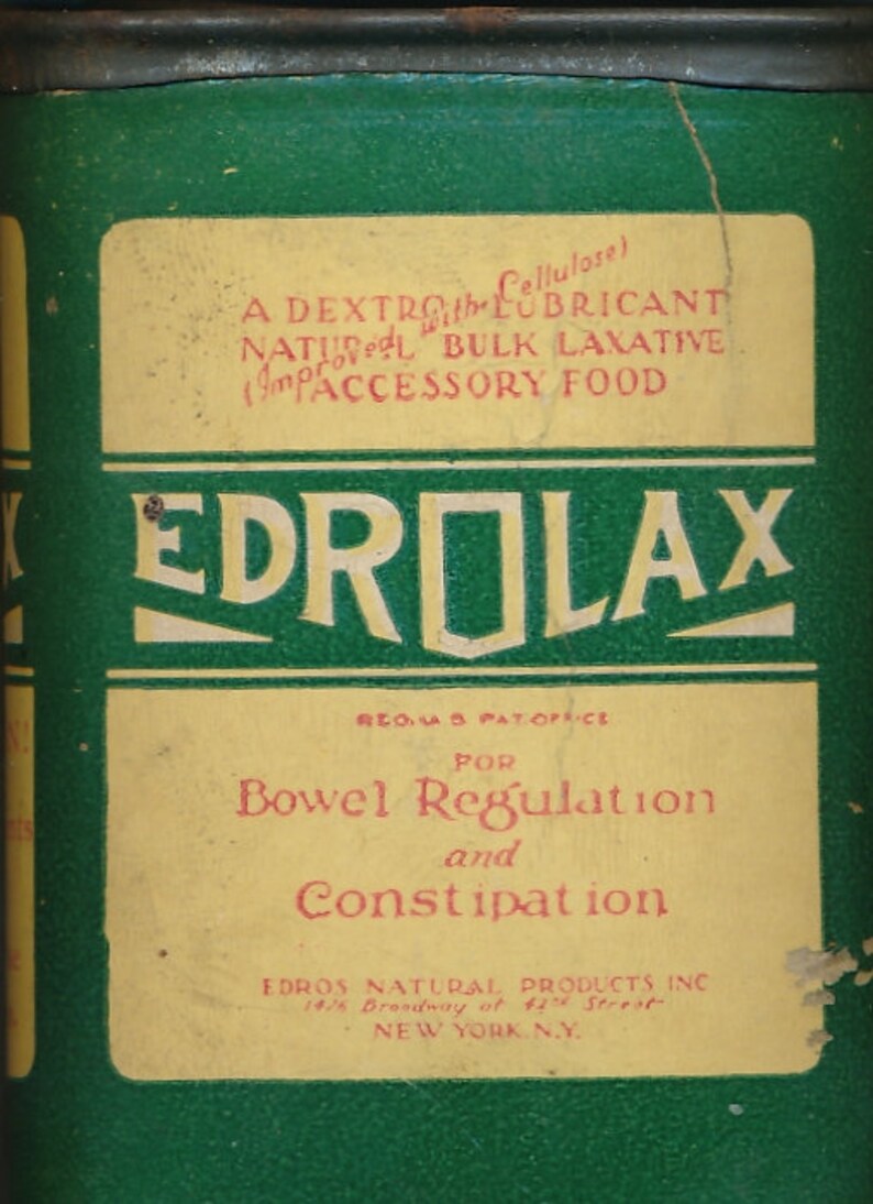 Vintage Antique Edrolax for Bowel Regulation Tin - Etsy
