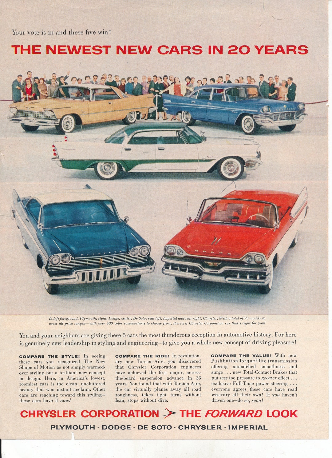 4 Vintage Magazine Ads for Chrysler in the 1950's and 1960's - Etsy