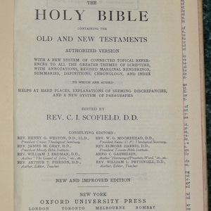 The Scofield Reference Bible Holy Bible Old and New Testments New and ...