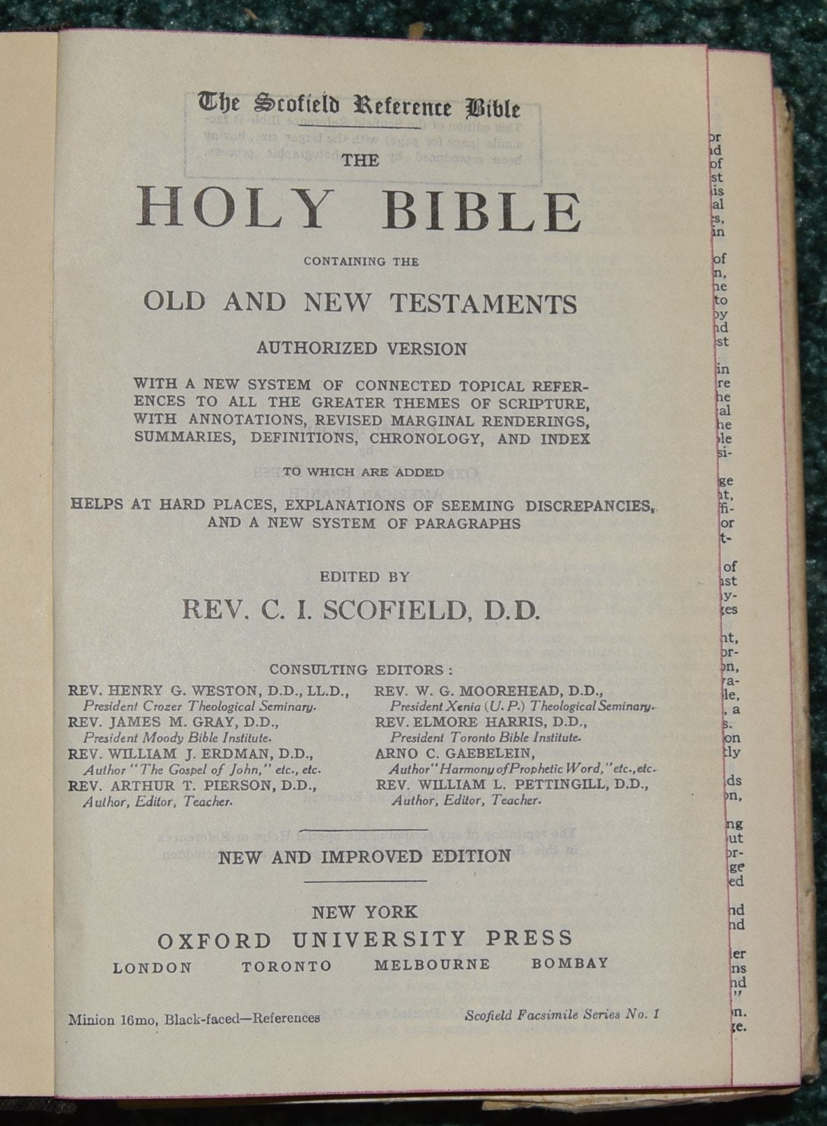 The Scofield Reference Bible Holy Bible Old and New Testments New and ...