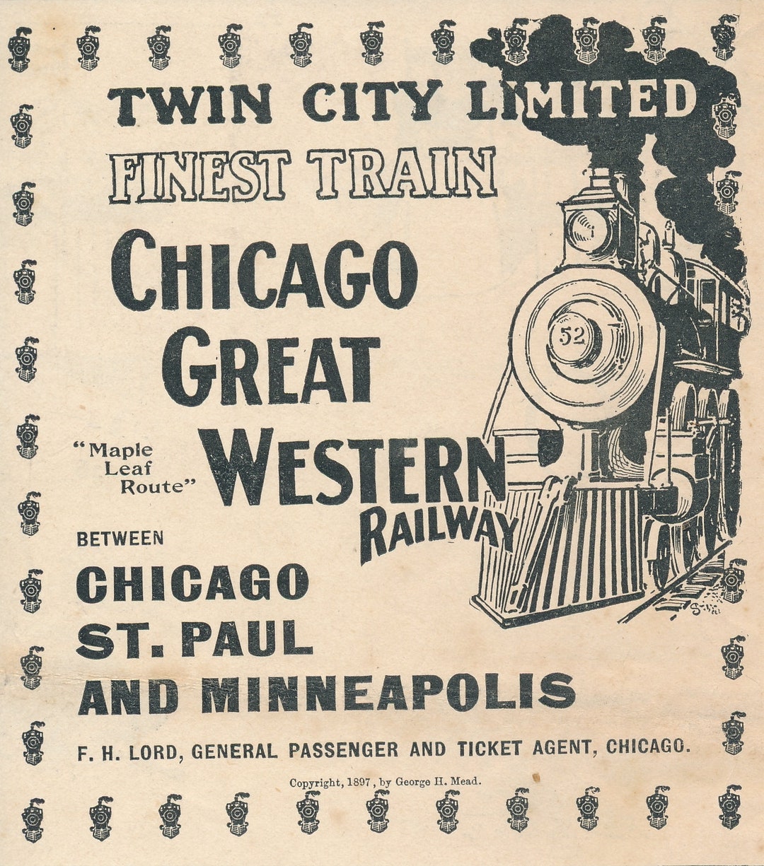Chicago Great Western Magazine Print Ad From the 1930's Promoting the ...