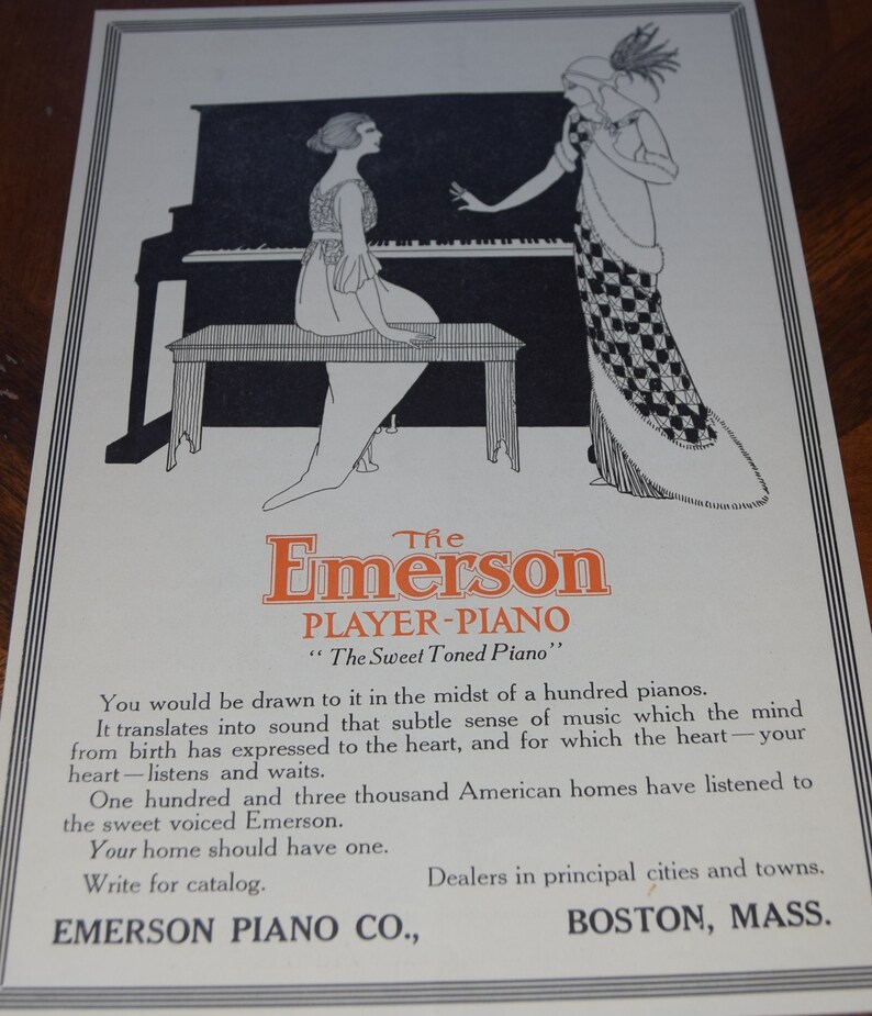 Vintage Magazine Print Ad's Early 1900's for Pianos Lot of 8 Assortment ...