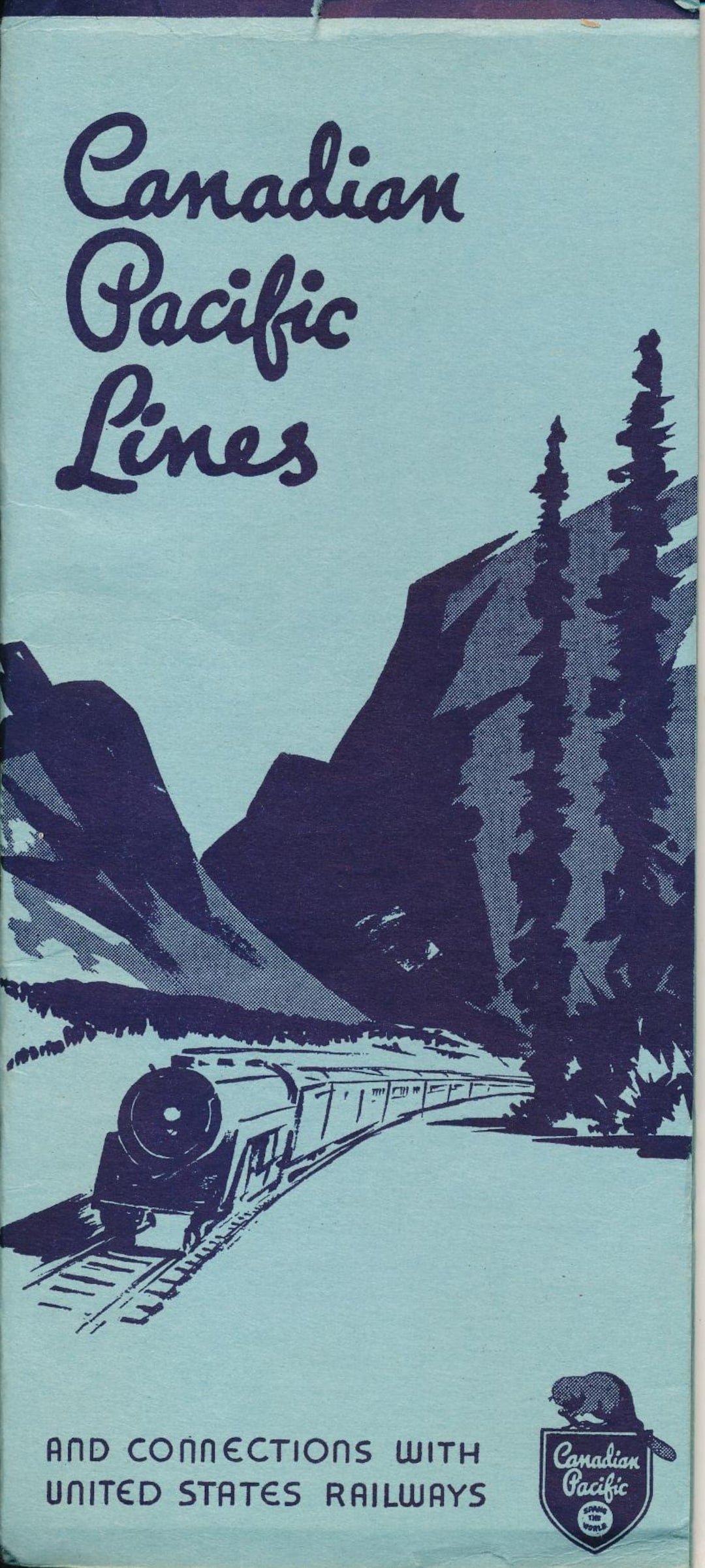 Canadian Pacific Lines System Map 1927 Opens up to 30x16 and Includes ...