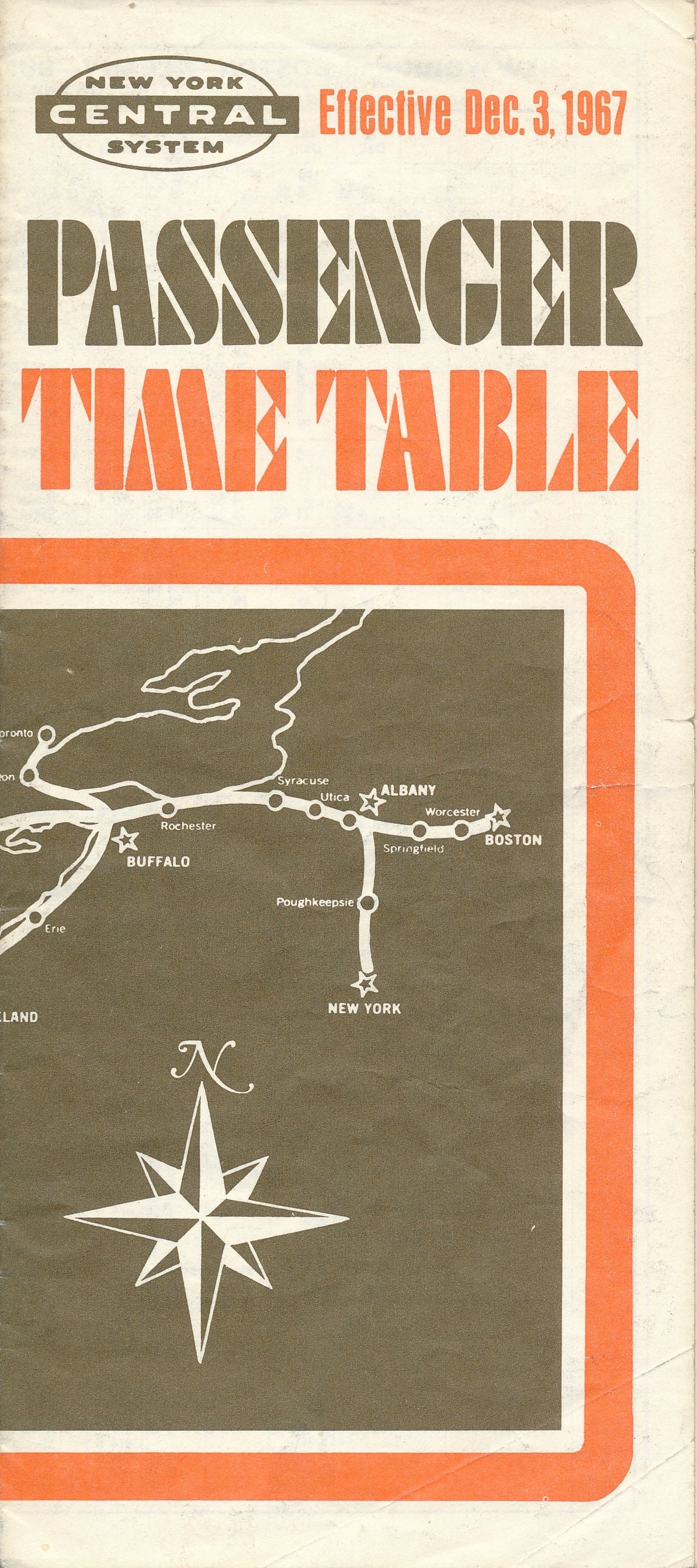 New York Central Railroad Public Timetable December 3, 1967 - Etsy