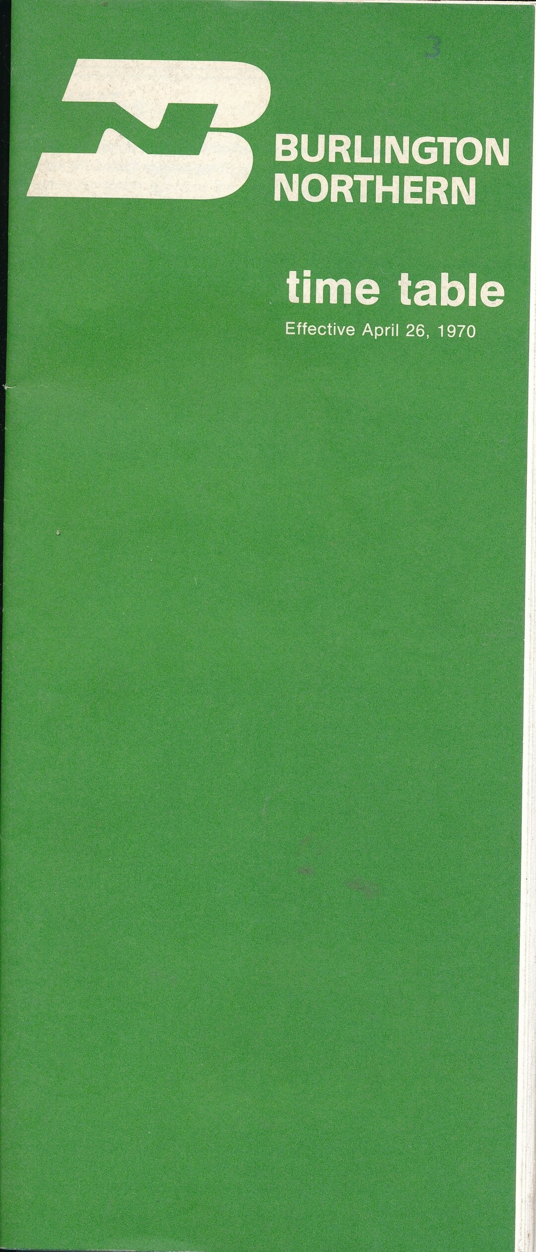 Burlington Northern Railroad System Public Timetable April 26, 1970 - Etsy