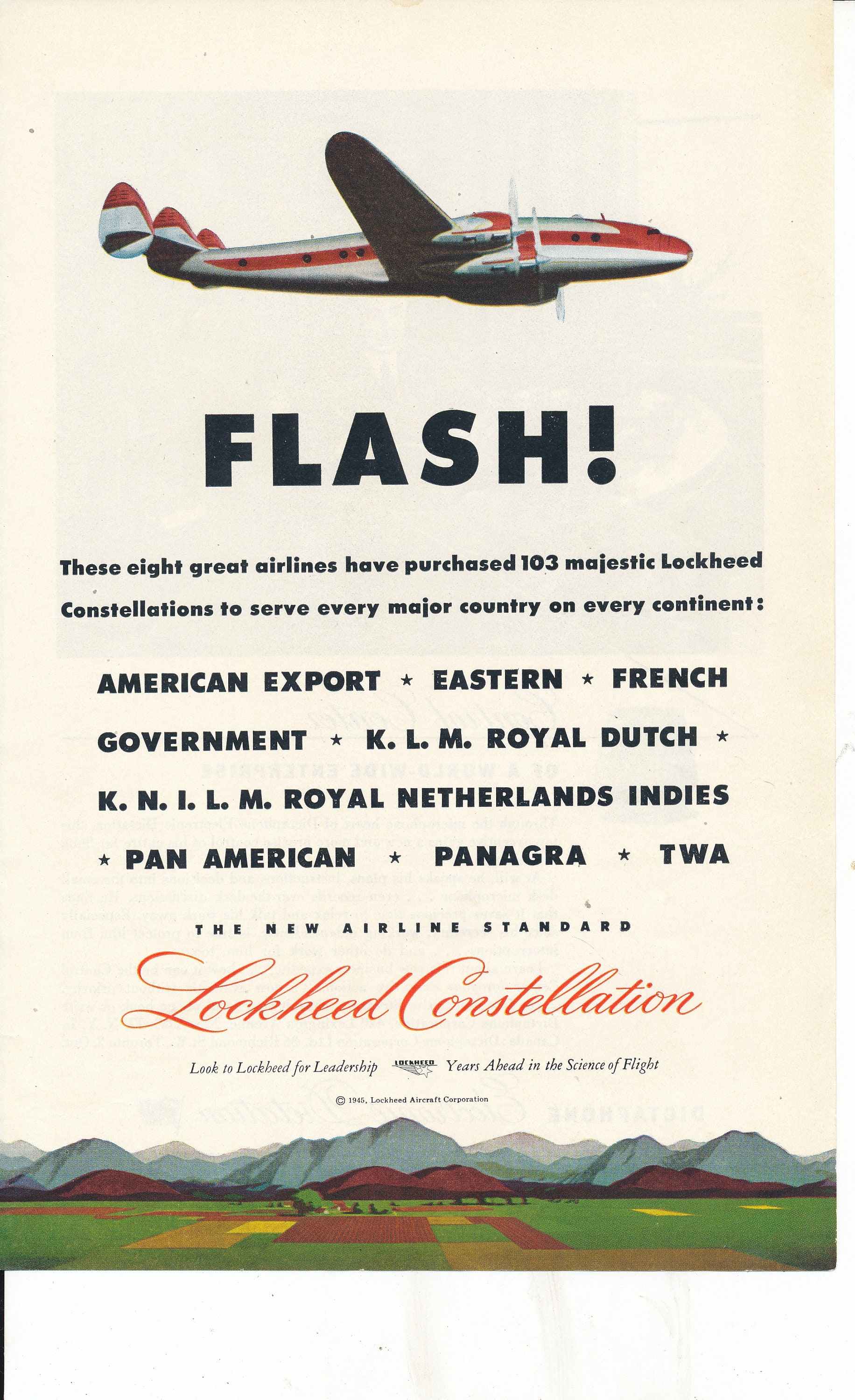 Lockheed Constellation Two Magazine Ads From the 1950s - Etsy